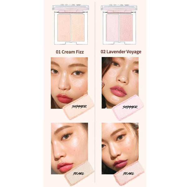 CLIO - Prism Highlighter Duo - Korea Cosmetics BN
