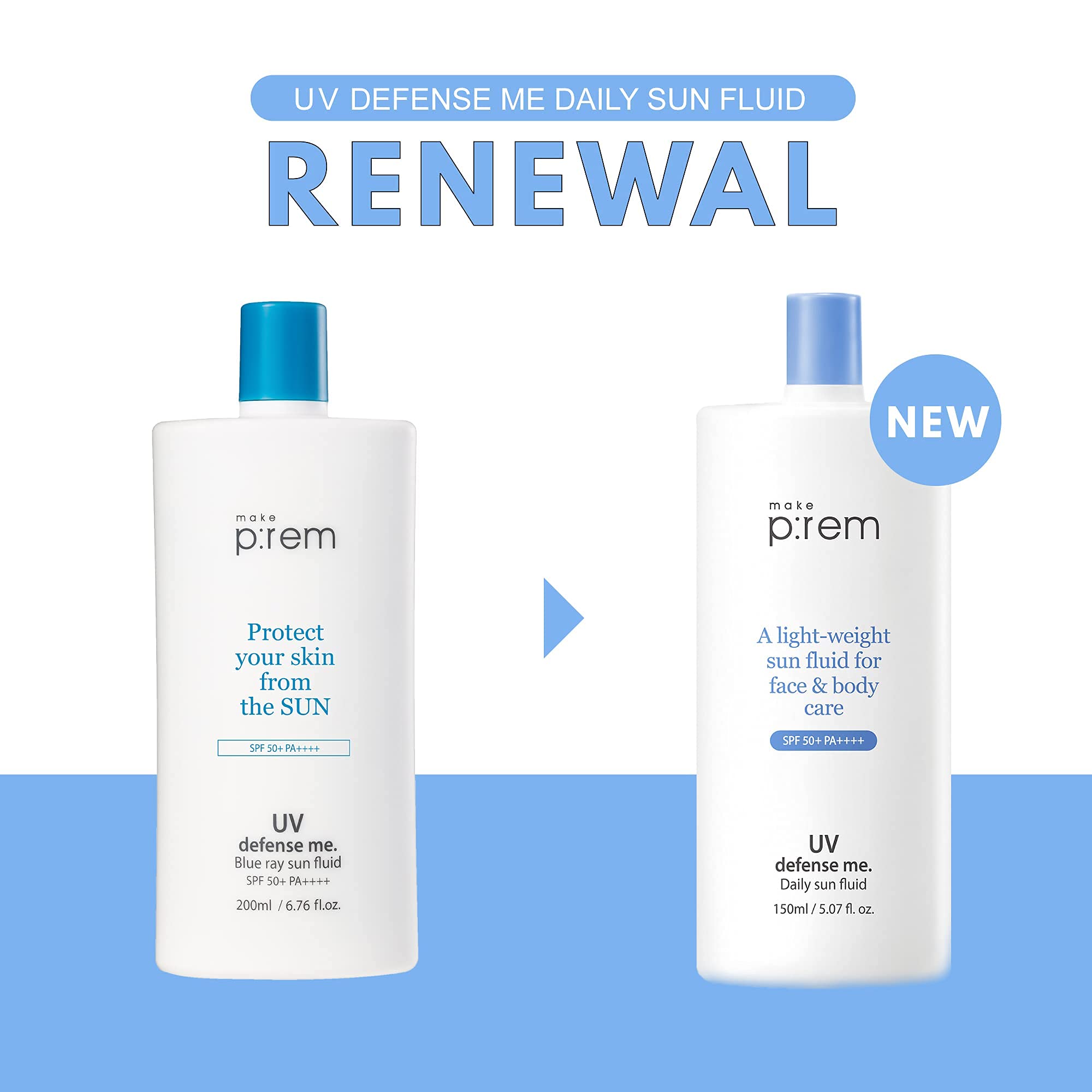 MAKE P:REM - UV Defense Me. Daily Sun Fluid - Korea Cosmetics BN