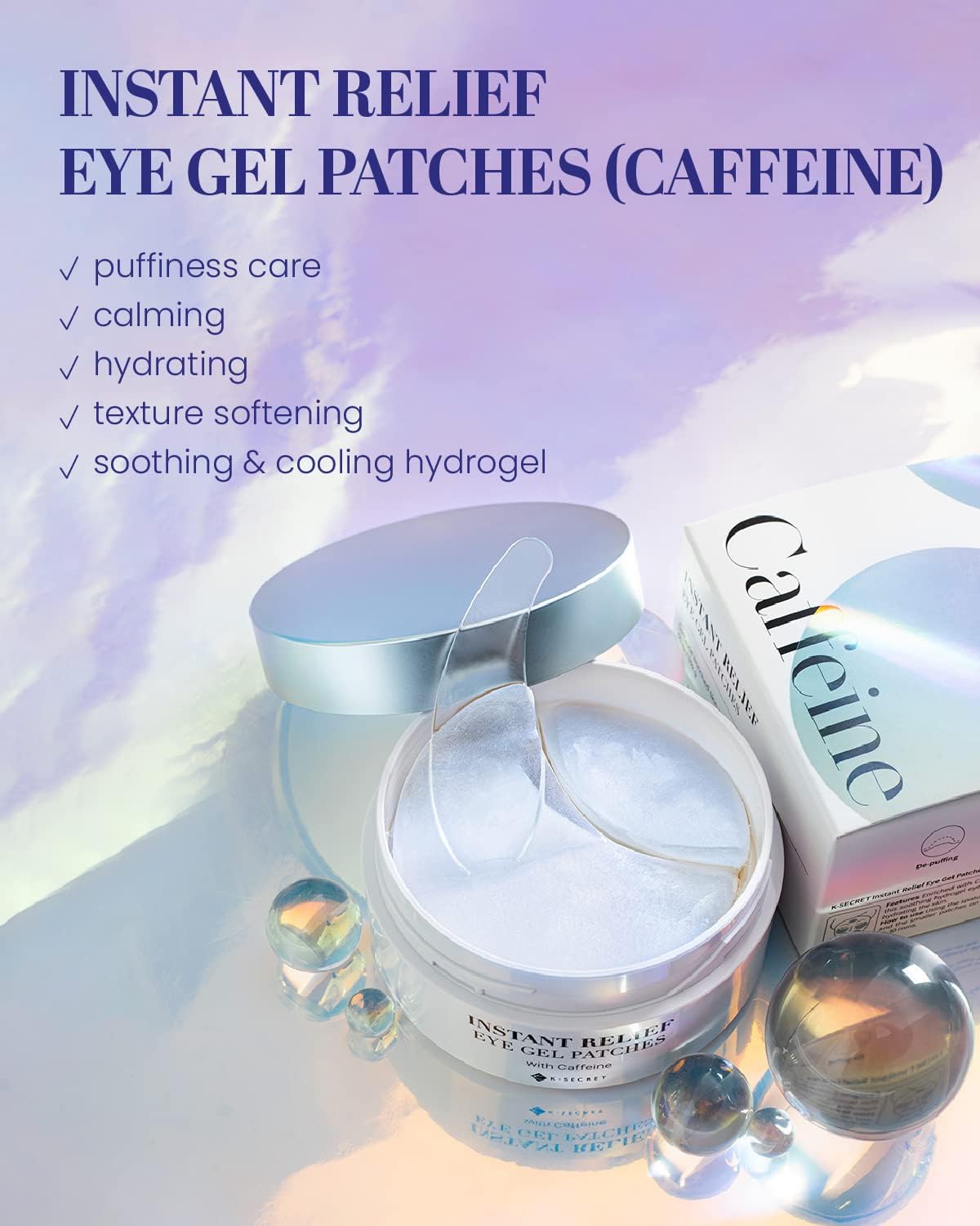 KSECRET - Instant Relief Eye Gel Patches (Caffeine) - Korea Cosmetics BN