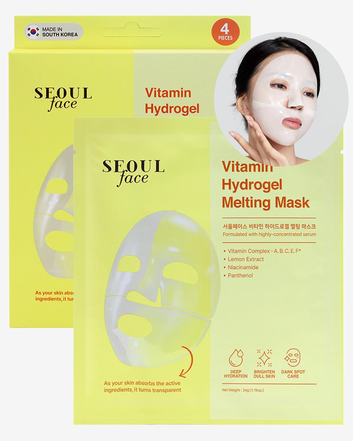 DERMAL - Seoul Face Vitamin Hydrogel Melting Mask – Korea Cosmetics BN
