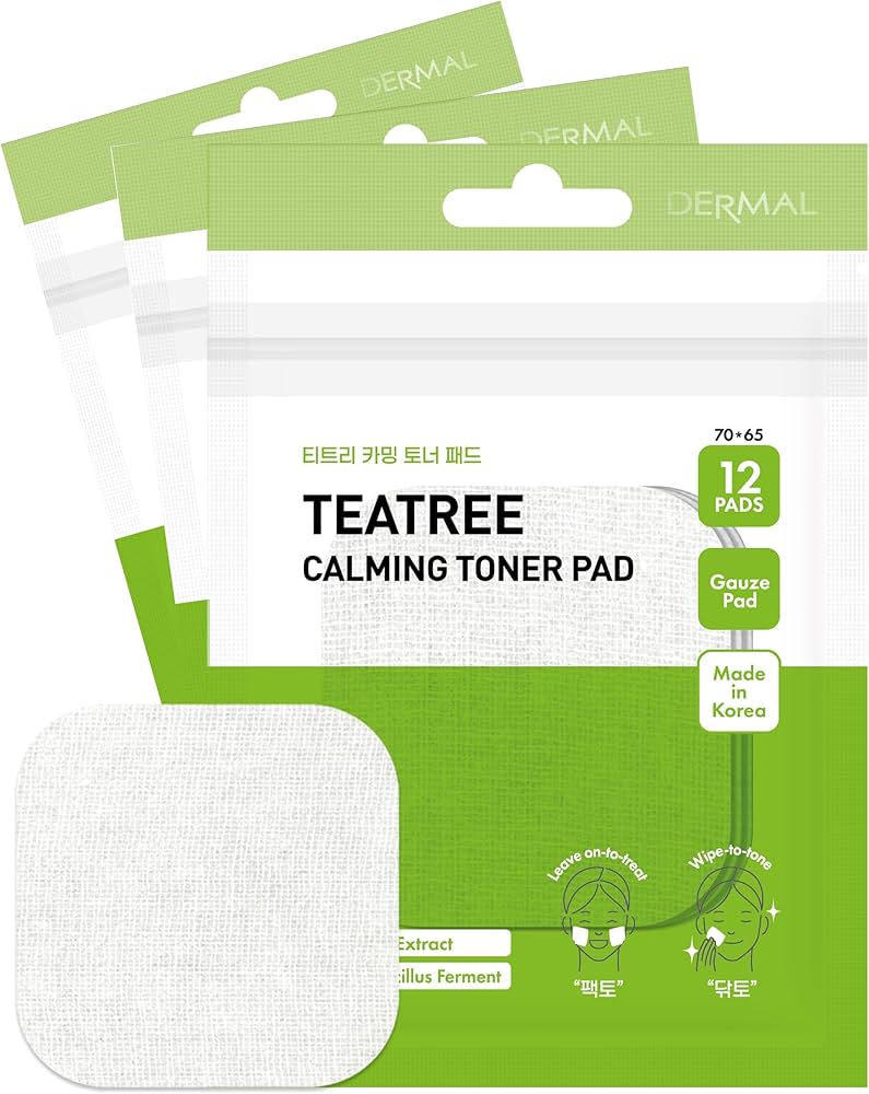 DERMAL - Teatree Calming Toner Pad 12 Pads – Korea Cosmetics BN