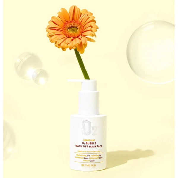 BE THE SKIN - Heartleaf O2 Bubble Wash Off Mask Pack - Korea Cosmetics BN